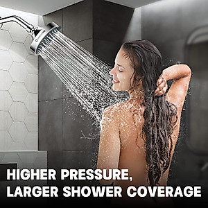 HOPOPRO NBC News Recommended 5 Modes High Pressure Shower Head 4.1 Inch High Flow Fixed Showerheads Bathroom Showerhead for Luxury Shower Experience Even at Low Water Pressure