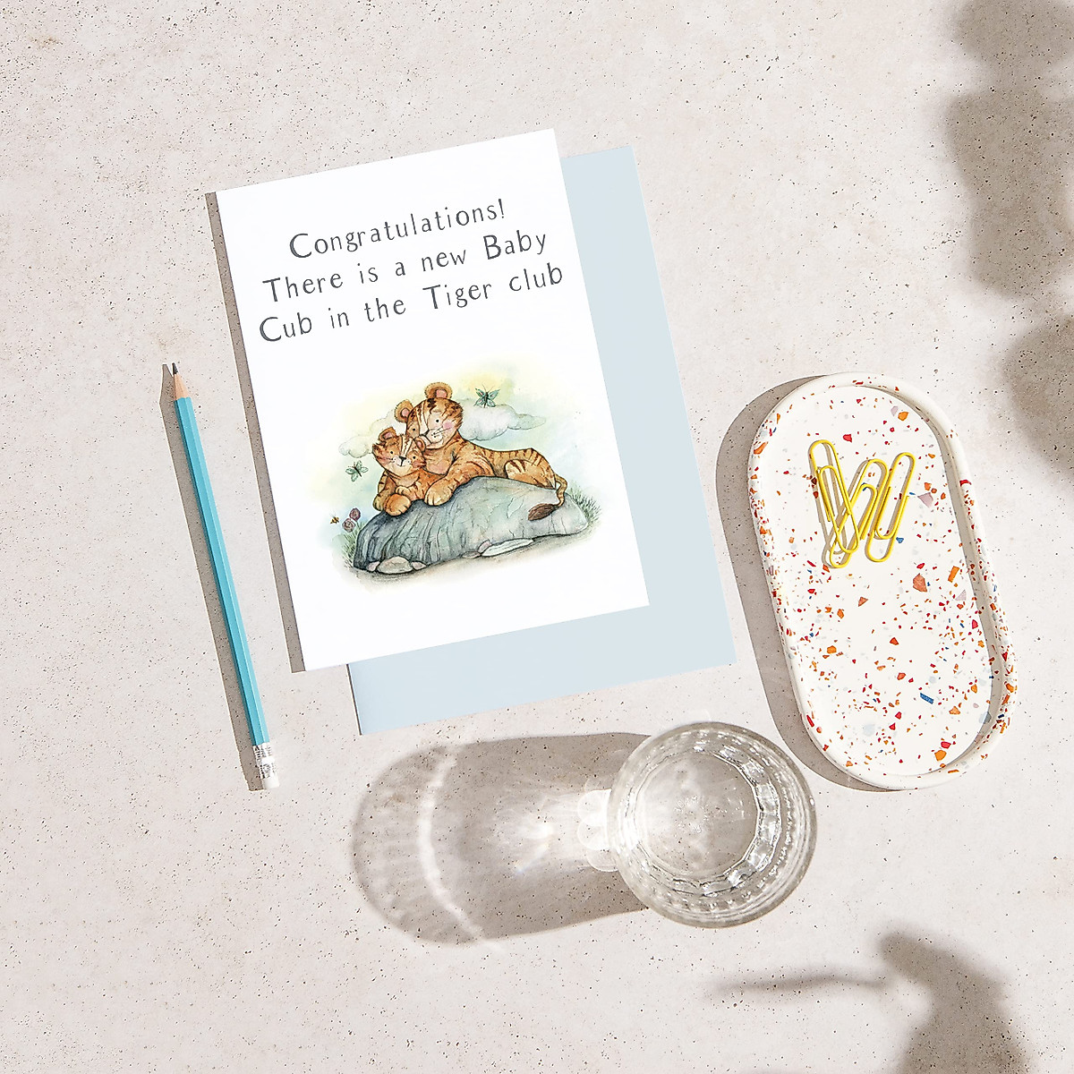 Huxters Baby Boy Cards – Cute A5 Baby Girl Cards Congratulations – Elegant Hello Congratulations Baby Boy Card with Tiger Cub Design – Congratulations Baby Girl Card for New Mom