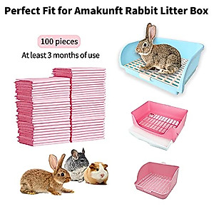 100 Pcs Rabbit Pee Pads and Small Animal Playpen, 18" x 13" Pet Toilet/Potty Training Pads, Small Animals C&C Cage Tent, Portable Yard Fence for Guinea Pig, Rabbits, Hamster, Chinchillas and Hedgehogs