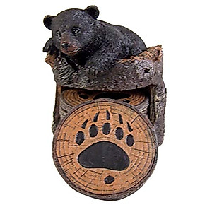 Black Bear Coaster Holder With 4 Coaster Set
