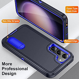 BaHaHoues for Samsung Galaxy S23 Case, Samsung S23 Phone Case with Built in Kickstand, Shockproof/Dustproof/Drop Proof Military Grade Protective Cover for Galaxy S23 5G (Dark Blue/Sapphire)