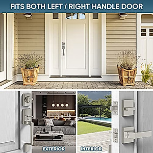TICONN Front Door Handle Set, Heavy Duty Square Door Lever & Single Cylinder Deadbolt Combo Reversible for Entrance Exterior Doors (Satin Nickel)