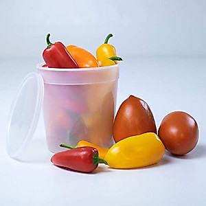 ePackageSupply 1/4 Gallon (32 oz) 1 Quart Food Storage Containers with Lids -Freezer and Microwave Safe Storage Containers, Round Plastic Containers with Lid, BPA Free, Translucent