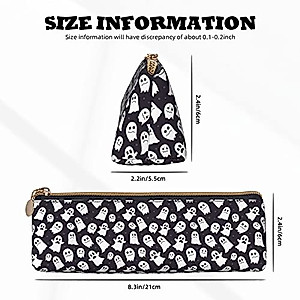 Halloween Ghost Pencil Case Women Pen Pouch Simple Carrying Box for Adult With Smooth Zipper Durable Lightweight for Office Organizer Storage Bag