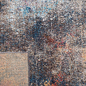 SAFAVIEH Monray Collection Accent Rug - 3' x 5', Blue & Multi, Modern Abstract Distressed Design, Non-Shedding & Easy Care, Ideal for High Traffic Areas in Entryway, Living Room, Bedroom (MNY651E)