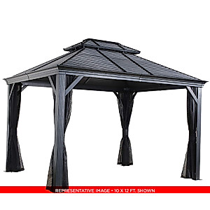 Sojag Outdoor 12' x 14' Mykonos Double Roof Hardtop Gazebo Outdoor Sun Shelter