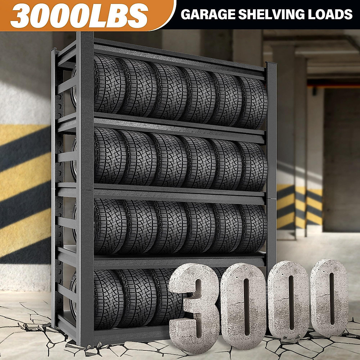 78" H|All-Metal Garage Shelving Unit and Storage-Easy Assembly Shelves 5-Tier Storage Rack|Heavy-Duty Adjustable Shelf|Steel Waterproof Rust-Resistant Shelves for Warehouse,Basement,Storeroom,Black