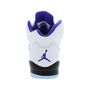 Jordan Boy's Air 5 Retro (Big Kid) White/Dark Concord/Black 4.5 Big Kid M