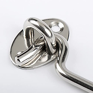 Hook and Eye Latch Stainless Steel Cabin Hooks Heavy Duty Privacy Lock for Barn Doors Bathrooms Doors and Windows 10 inches(2 Packs), Silver (d2347)