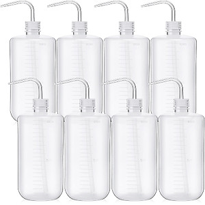 Mumufy 8 Pcs 1000 ml 33 oz Plastic Squeeze Bottle Safety Wash Bottles Lab Squeeze Bottle Squirt Tattoo Bottle with Narrow Mouth and Scale for Chemistry Industry Lab Gardening Tattoo Washing Cleaning