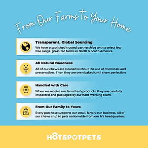 hotspot pets Beef Dog Treats Esophagus (6 Inches) - 100% Natural Healthy Chews for Dogs - Meat Jerky Snack with No Preservatives, Hormones & Antibiotics from Grass Fed Cattle (20 Pack)