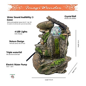 Natures Garden Water Fountain Indoor Tabletop Fountain Rockery Fountain Waterfall Tabletop Waterfall Zen Meditation Waterfall Meditation Fountain