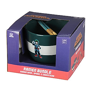 My Hero Academia Anime Deku Ramen Noodle Bundle with Bowl, Spoon, and Chopsticks