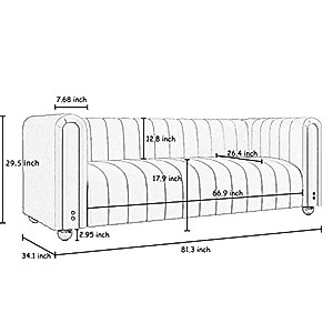 Green Velvet Couch Sofa Loveseat, 81.3 Wide Mid Century Modern Couch Small Spaces Love Seat Tufted Chesterfield Velvet Sofa Futon with Gold Leg, Comfy 3 Seat Extra Deep Sofas Couches for Living Room
