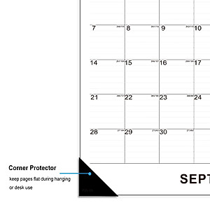 TOWWI Monthly Desk Pad Calendar Desk/Wall Calendar for Daily Schedule Planner, 16.7x11.6 inches (Black)