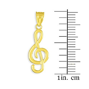 10k Gold Treble Clef Pendant