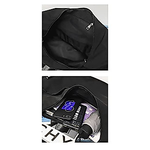 GAI Dumpling Bag Hobo Bags Unisex Canvas Crossbody Tote Large Handbags Student Shoulder Bag (Black)