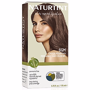 Naturtint 6GM Chocolate Brown Permanent Hair Color (Pack of 1), Ammonia Free, Vegan, Cruelty Free, up to 100% Gray Coverage, Long Lasting Results (Packaging may vary)