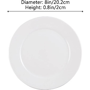 Plates for dinner,Elegant White Dinner Plates Set of 4, Salad Plates, Premium Porcelain Serving Plates for Party, Large Pasta Plates, Microwave Dishwasher Oven Safe Catering Plates,8Inch ( Size : 8Inc