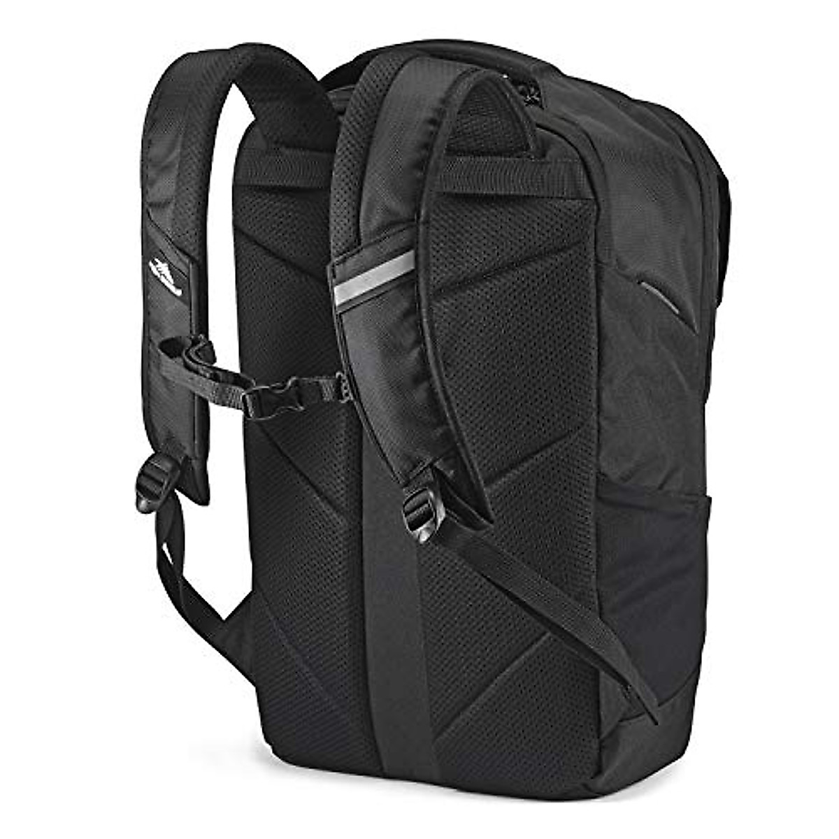 High Sierra Access Pro Backpack with 17-Inch Quilted Laptop Sleeve, Large Organization Pocket and Reflective Straps, Black