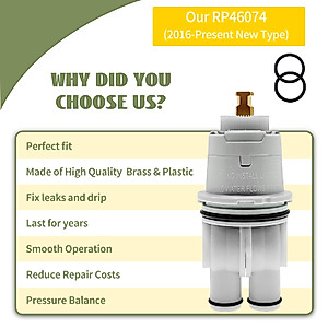 RP46074 R10000 Shower Valve Cartridge Compatible With Delta R22000 R1100 1300 1400 13/14 Series Single Handle Bath Tub and Shower Faucet Parts For Select Monitor Valves