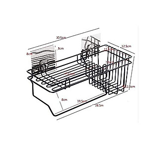 STRAW Dish Drying Rack Bowl Holder, Stainless Steel Kitchen Utensil Storage Sink Shelf, Cutlery Drainer Dish Over Organizer Drain