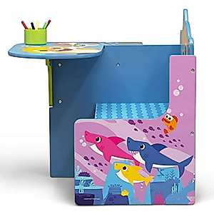 Delta Children Chair Desk with Storage Bin + Design and Store 6 Bin Toy Storage Organizer, Baby Shark (Bundle)