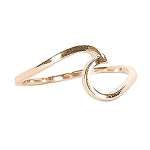 Pura Vida Rose Gold Coated Wave Ring - Gold Plated .925 Sterling Silver - Size 6