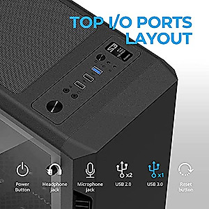 Zalman S3 TG ATX Mid-Tower PC Case, 3 x 120mm Fans Pre-Installed, Tinted Tempered Glass Side Panel, USB 3.0, Black