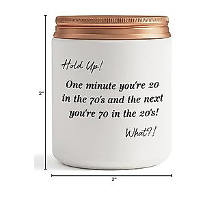 70th Birthday Gifts for Women, Men - Funny 70 Year Old Birthday Gift Ideas - Unique Turning 70 Happy Birthday Gifts for Friends, Mom, Dad, Grandma, Grandpa, Her - Lavander Scented Candles
