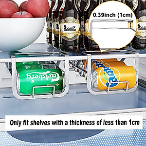 2-Pack Soda Can Beverage Dispenser Rack, Can Storage Organizer Holder for Refrigerator- Dispenser 5 Standard Size 12oz Soda Cans or Canned food, Rust-Proof Stainless Steel, Black