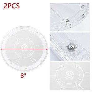 MY MIRONEY 8 Inch Lazy Susan Turntable Organizer Clear Plastic Acrylic Organizers Heavy Duty Rotating Swivel Stand with Steel Ball Bearings Pack of 2