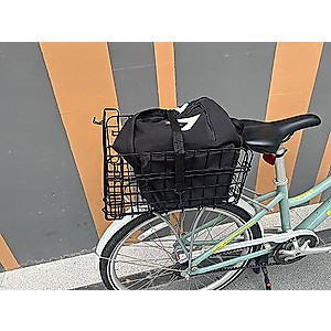 WEEROCK Rear Bike Basket Wire Mesh Detchable Foldable Rear Rack Basket Bike Accessories