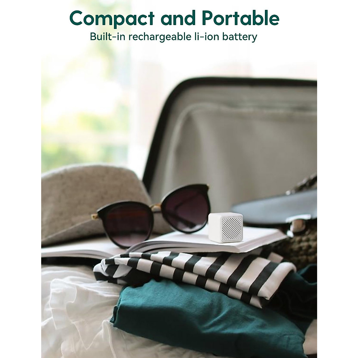 White Noise Machine Babelio Cube Pocket Mini Sound Machine for Adults Kids Baby | 9 Non-looping Sounds, Timer | Easy to Pocket and Travel, with Lanyard, 1.38" x 1.38" x 1.38" - White