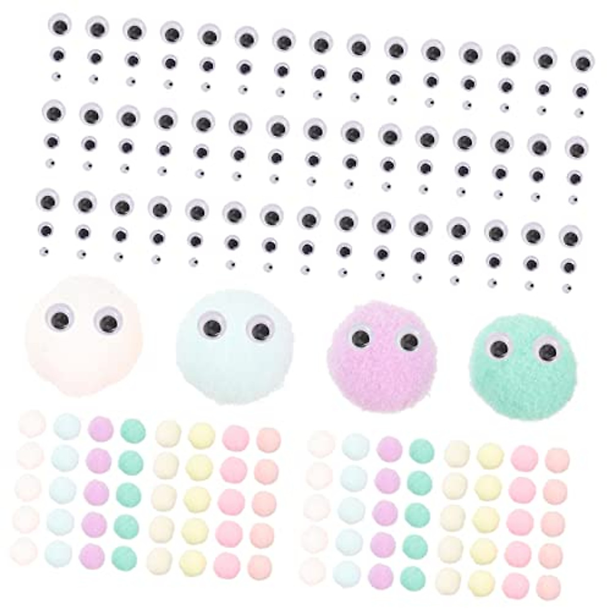 DIY Crafts Mini Pom Poms 2 Sets Handmade Fur Ball Puffer Ball Material Nylon Yarn Bulk Crafts