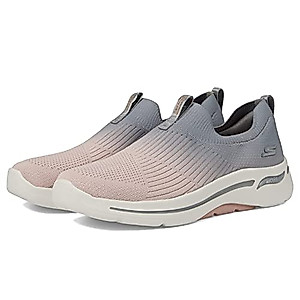 Skechers Go Walk Arch Fit - Ocean Vibes Gray/Pink 8 B (M)