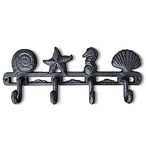 Wallcharmers Rustic Seashell Hooks | Keys, Leashes, & Outdoor Towel Holder