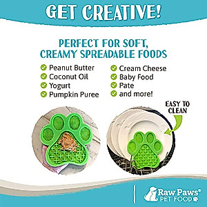 Raw Paws Lick Pad Mat for Dogs & Cats, 2-ct - Boredom Busters for Dogs in Shower, Floor & Wall - Licking Mat for Dogs - Dog Distraction Mat - Dog Slow Feeder Mat - Interactive Mat for Calming Anxiety