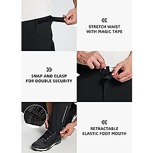 BALEAF Men's Mountain Bike Pants MTB Cycling Pants Hiking Running Gear Bicycle Biking Water Resistant Lightweight Outdoor Black 2XL