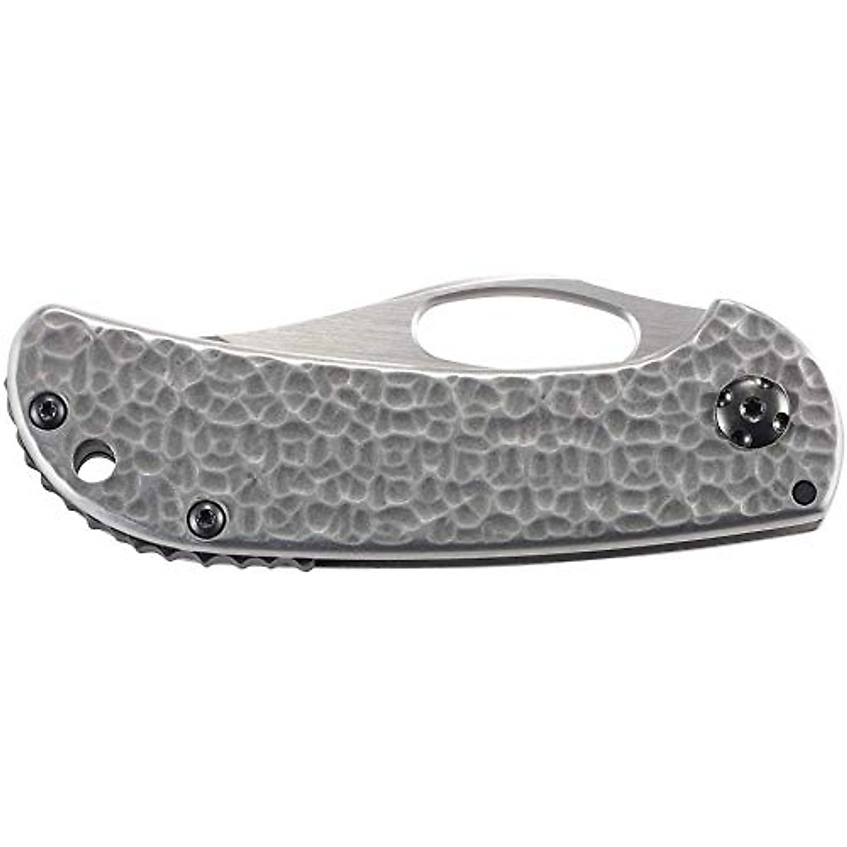 CRKT Chehalem EDC Folding Pocket Knife: Everyday Carry, Clip Point Plain Edge Blade with Satin Finish, Thumbstud Open, Frame Lock, Stainless Steel Handle with Hammer Finish 6540