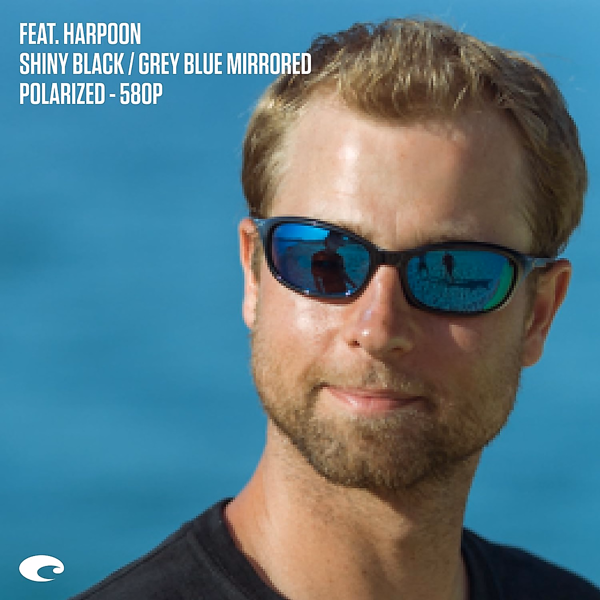 Costa Del Mar Mens Harpoon Oval Sunglasses, Tortoise/Copper Green Mirrored Polarized-580P, 62 mm