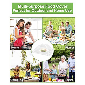 Lauon Large Food Cover,6 Pack Mesh Food Tent,17"x17",White Nylon Covers,Pop-Up Umbrella Screen Tents,Patio Net for Outdoor Camping, Picnics, Parties,BBQ,Collapsible and Reusable
