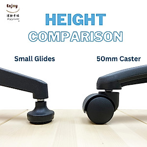 Enjoy Caster | 2.5 Inch Office Chair Casters for Herman Miller Aeron Steelcase Leap Chair | Dual Injection Polyurethane Wheels for Hardwood Floors | Universal Stem Size 7/16" Chairs (6506BUB-23)