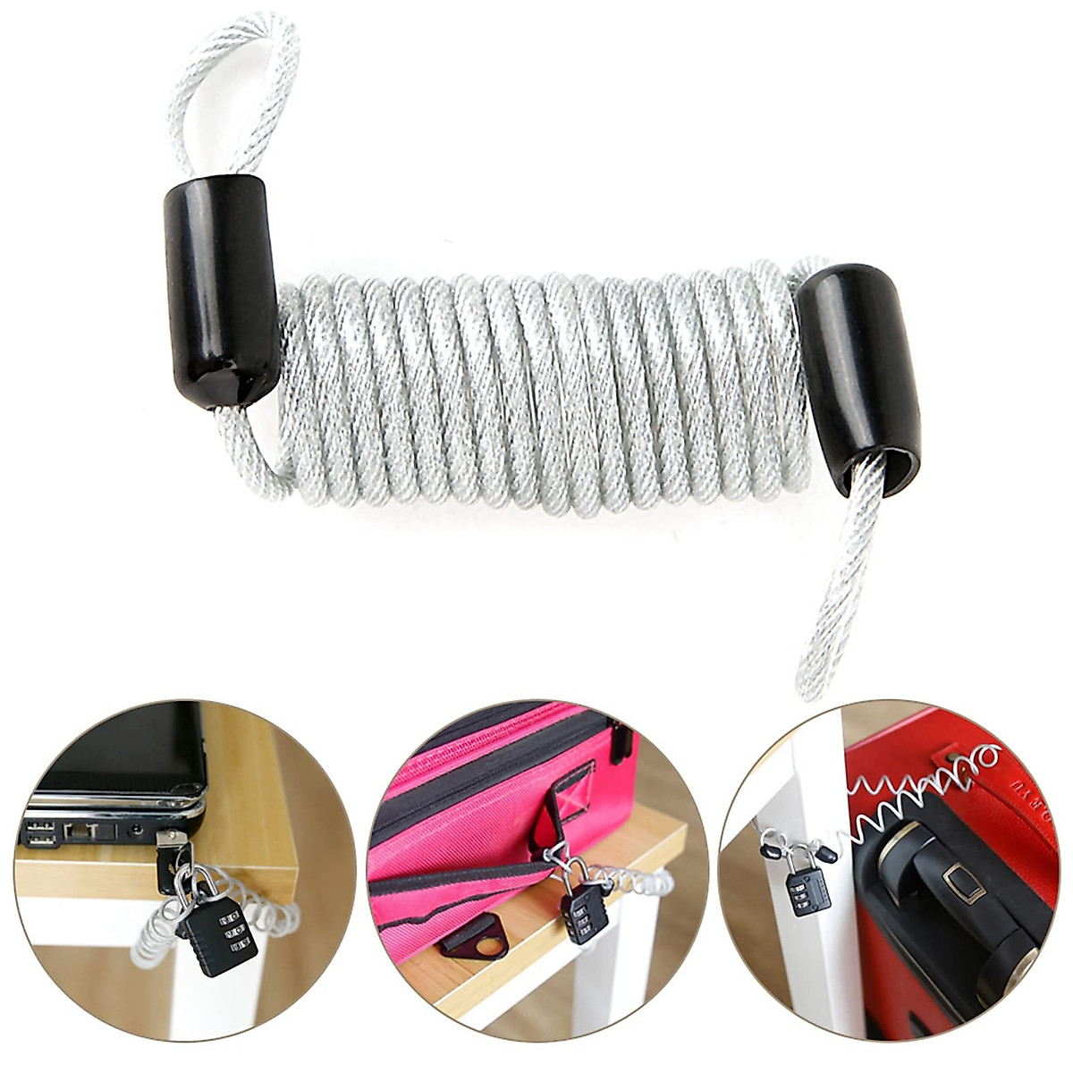 Jovenn Wire Lock Bicycle Lock, Secure Steel Steel Wire Lock, Bike for Luggage Bicycle Helmet