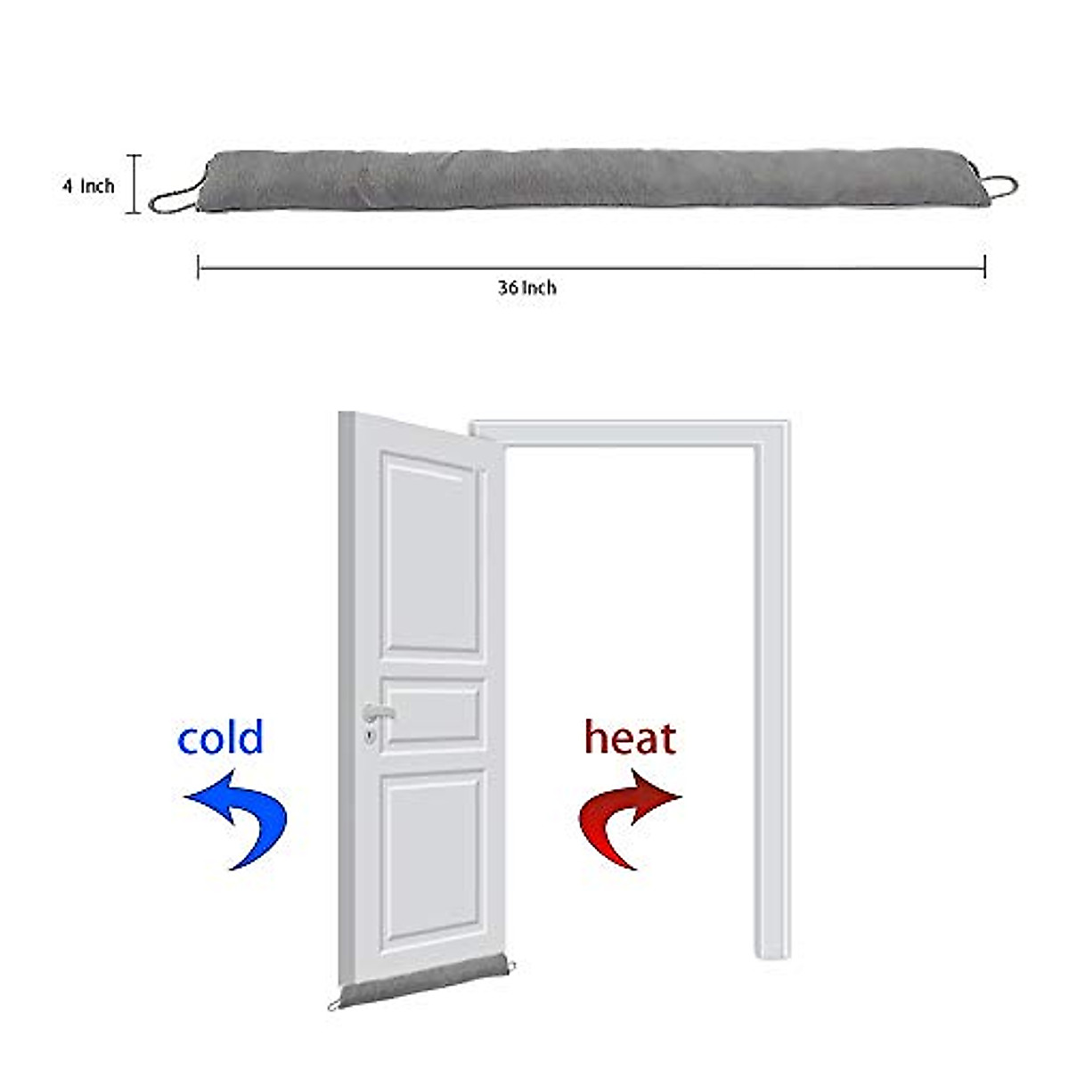 Heavy Duty 36” Weighted Door Draft Stopper - Energy Saving Door Guard, Under Door Noise and Air Blocker for a Cool Summer and Warm Winter - Door Noise Blocker