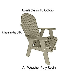 Phat Tommy Outdoor Campfire Chairs - Poly Adirondack Fire Pit Chairs - Recycled Poly Furniture for Your Patio, Deck, Cabin, Weatherwood