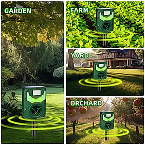 2024 Upgraded Ultrasonic Animal Repeller Outdoor,2 Pack Deer Repellent Devices Solar Animal Repeller with Motion Sensor Animal Deterrent to Scare Squirrel Coyote Raccoon Skunk Rabbit Out of Yard Farm