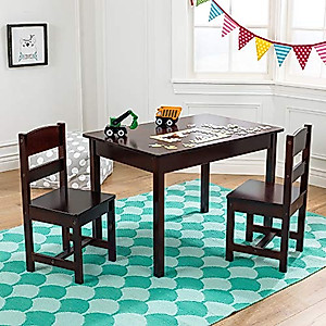 KidKraft Wooden Rectangular Table & 2 Chair Set for Kids - Espresso, Gift for Ages 5-8
