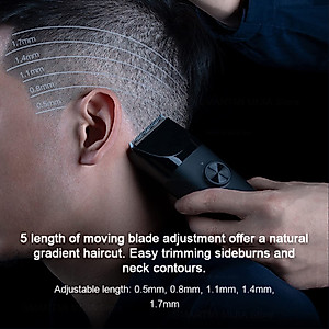 Xiaomi Hair Clipper, Professional Hair Clippers for Men with 14 Length Comb Settings and 5 Styling Precision Length Settings, Titanium-Plated Ceramic Blade Head, Cordless Hair Clippers for Men/Kids