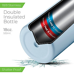 SIPX™ Triple-Insulated Tumblers - 18 Oz. Slim Modern Tumbler With Lid, insulated Cup Keeps Hot For 12 Hours, Stainless Steel Tumbler Made Of Sustainable Material, Coffee Travel Mug (Blue)